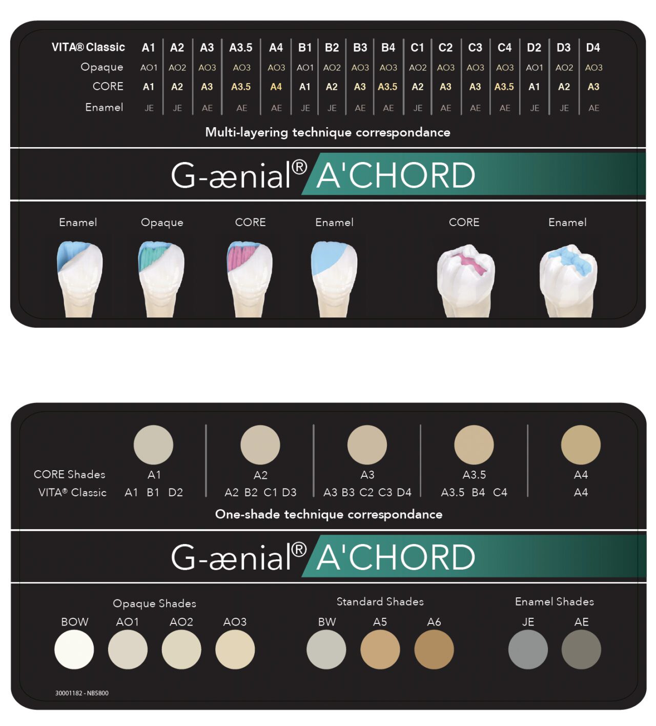 G-ænial™ A’CHORD Shade Guide | Direct Restorative