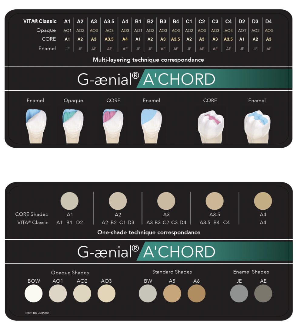 G-ænial™ A’CHORD Shade Guide | Direct Restorative